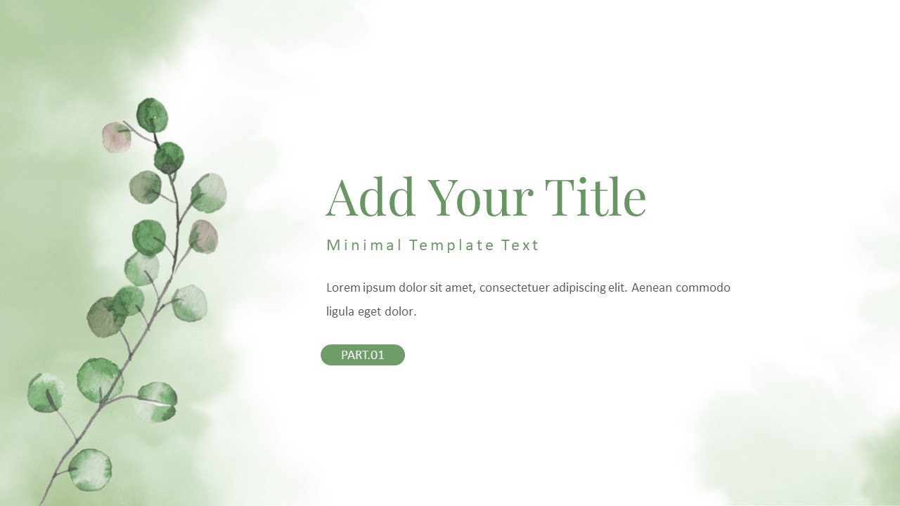 Minimal Water-color Clean Powerpoint Template - Etsy
