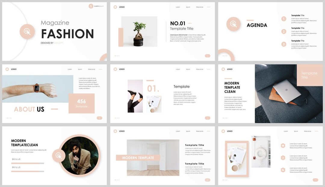 Minimal Magazine Style Powerpoint Template - Etsy