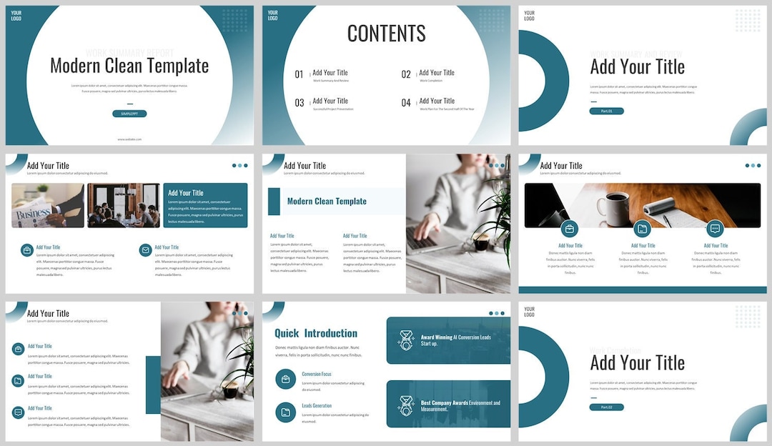 Minimal Clean Business Powerpoint Template - Etsy