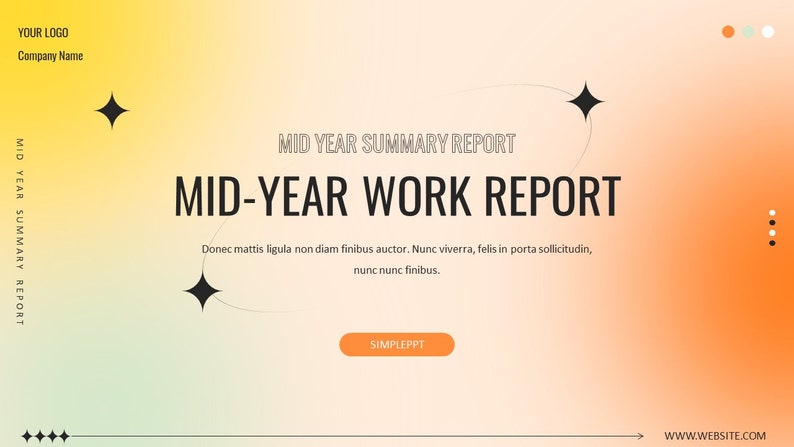 Minimal Mid-year Work Report Powerpoint Template - Etsy