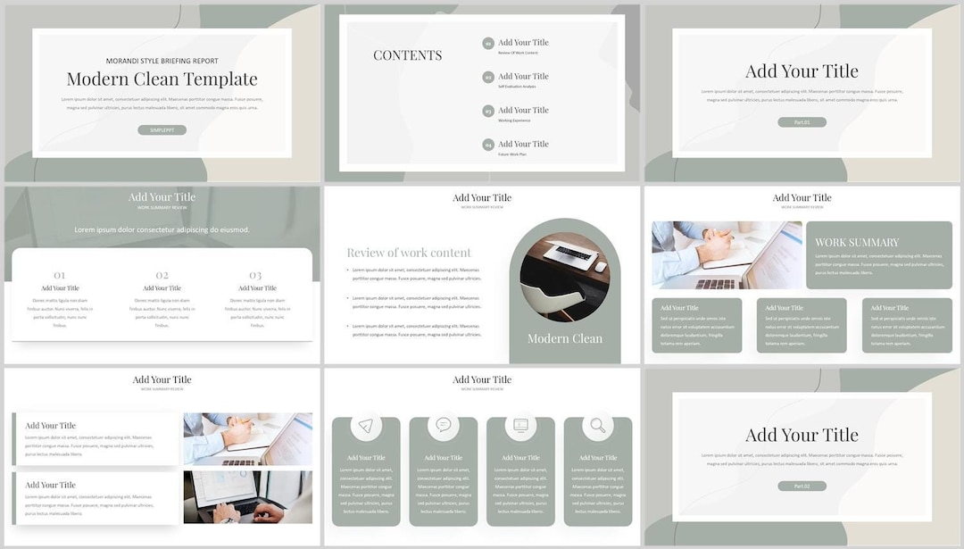 Minimal Modern Clean Report Powerpoint Template - Etsy