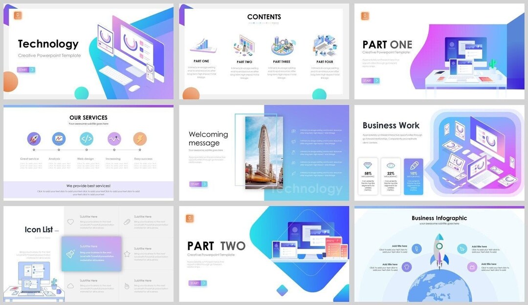 Modern Internet Office Technical Data Powerpoint Template - Etsy