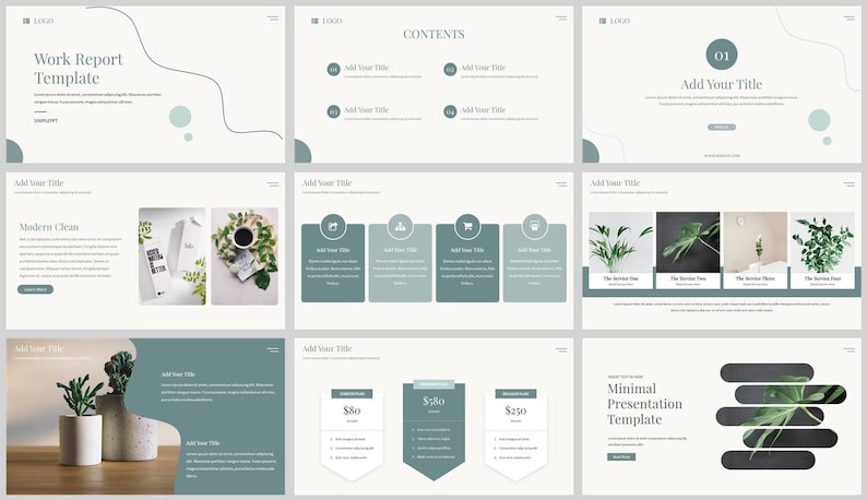 Plantilla de PowerPoint minimalista y moderna para empresas - Etsy España
