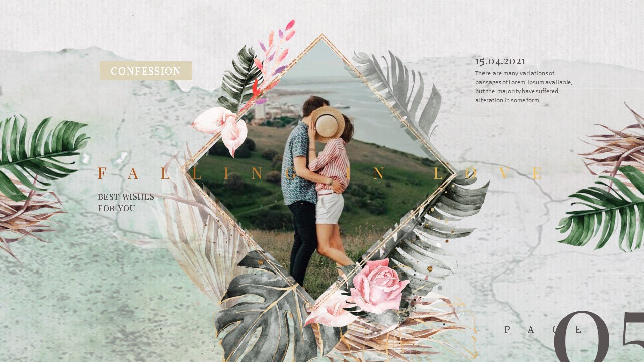 Minimal Water Color Romantic Powerpoint Template - Etsy