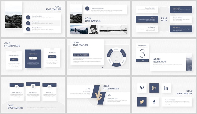 Minimal Cold Magazine Style Powerpoint Template - Etsy