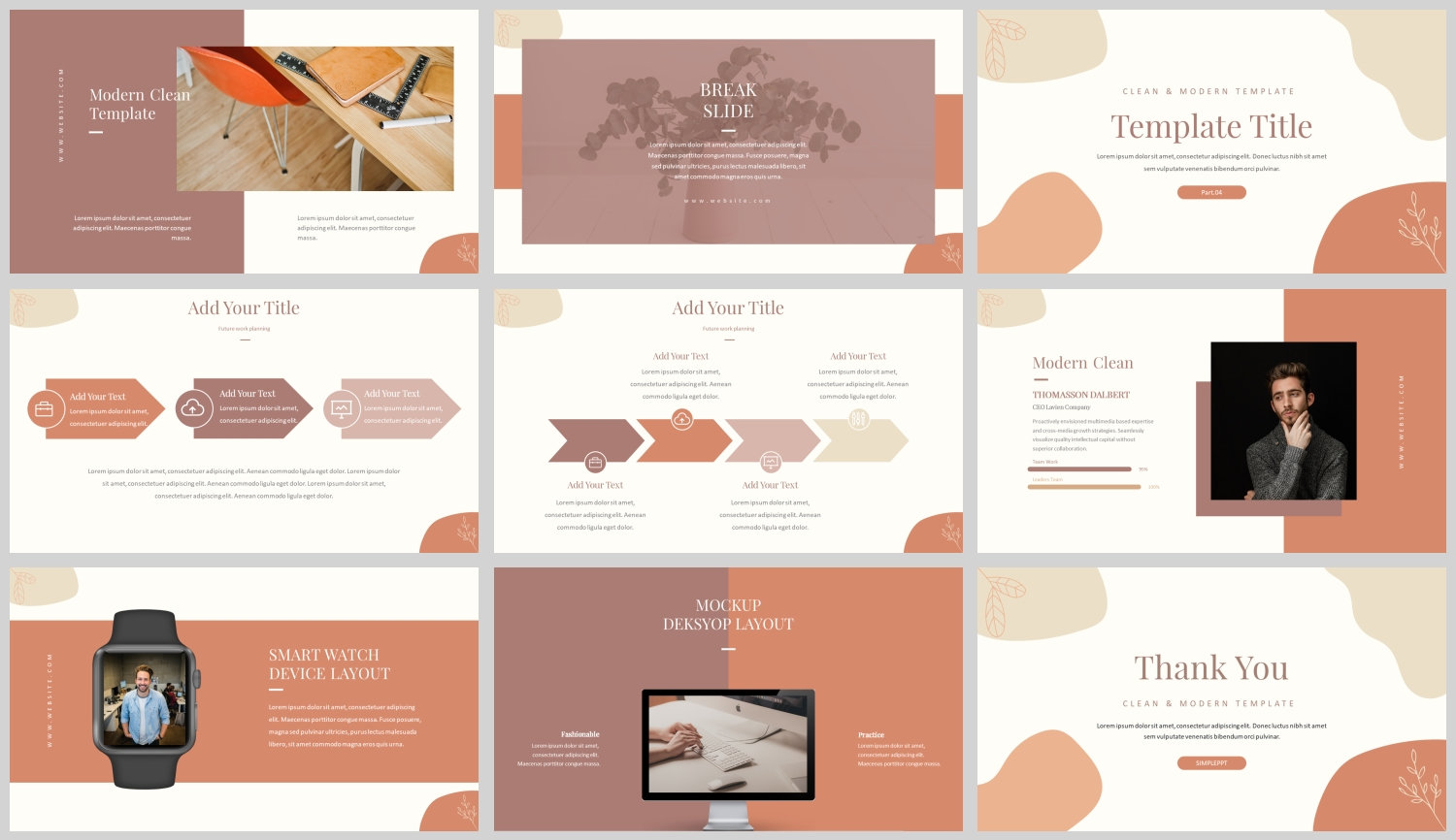 Minimal Modern Clean Powerpoint Template - Etsy