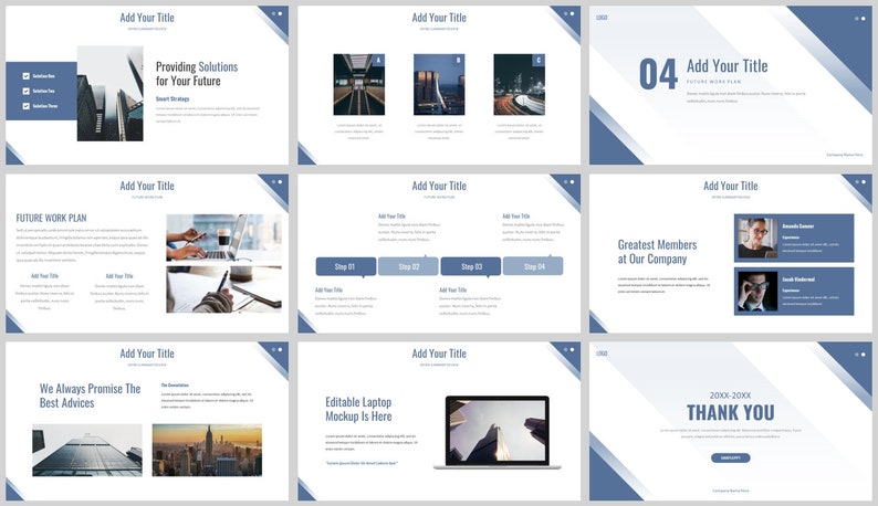 Minimal Work Summary Powerpoint Template - Etsy