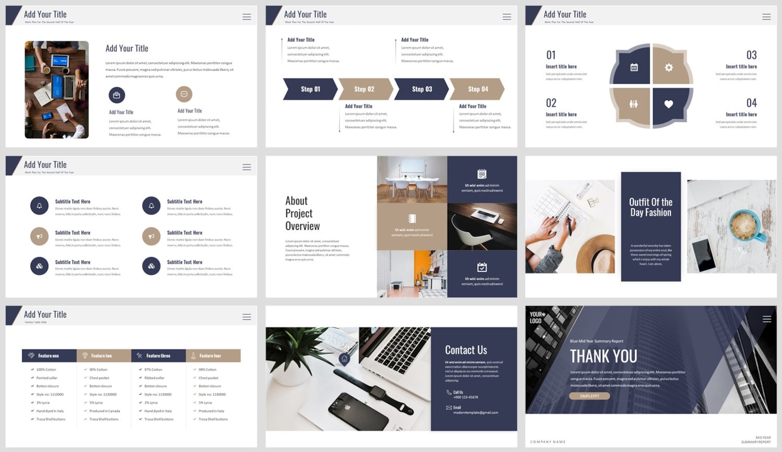 Minimal Work Summary Powerpoint Template - Etsy