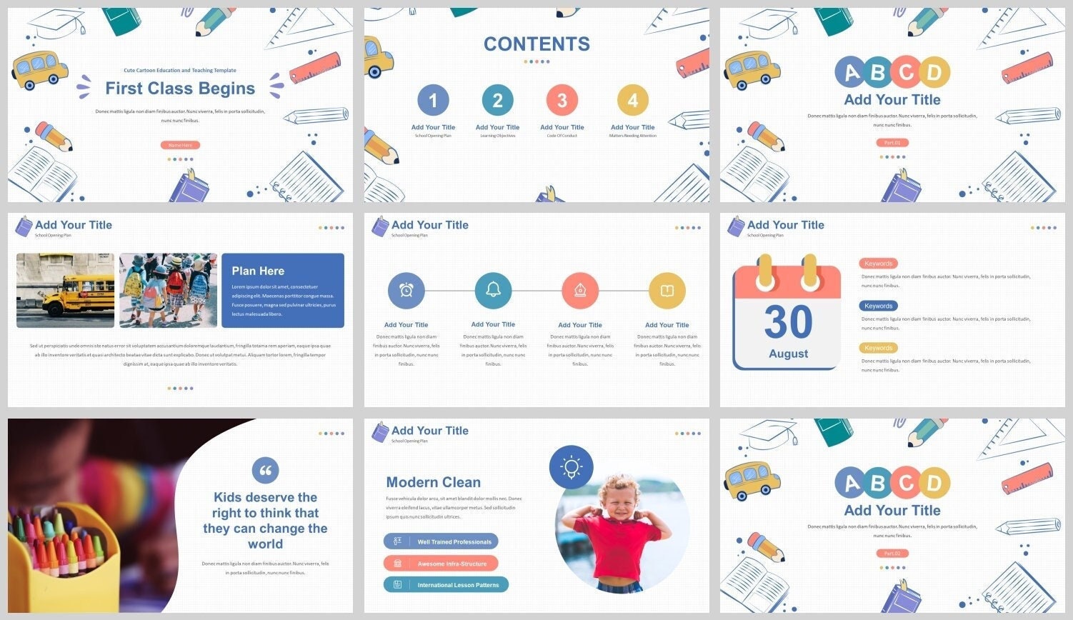 Cute Cartoon Education and Teaching Template - Etsy