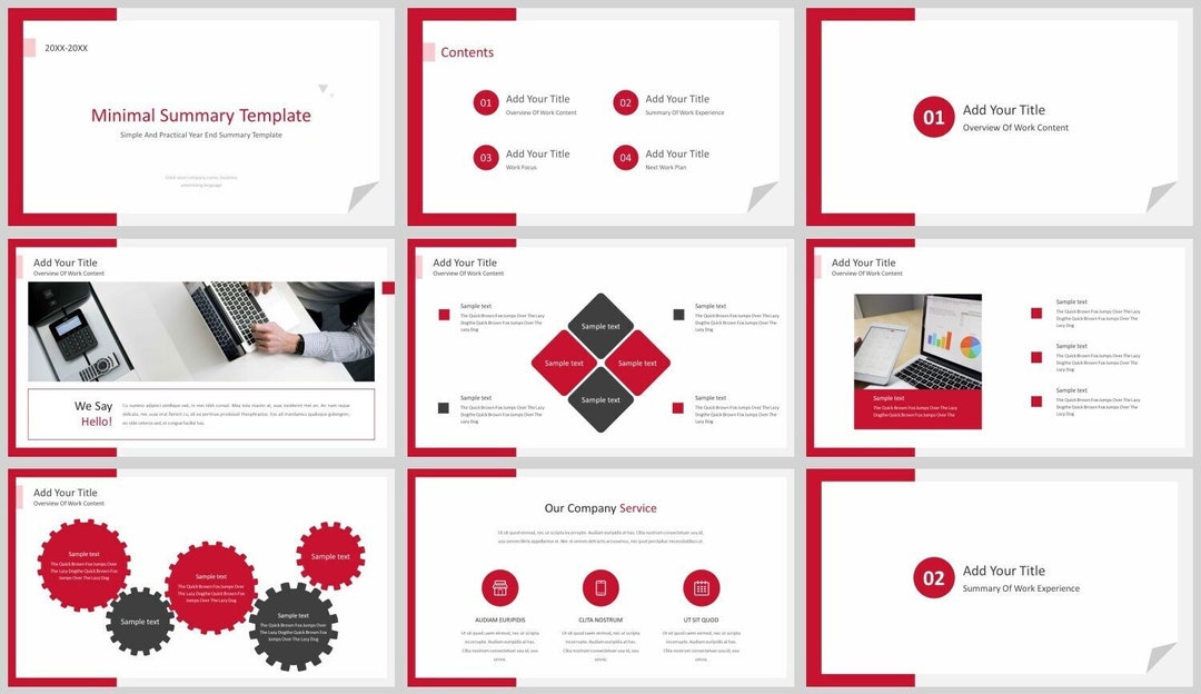 Minimal Work Summary Clean Powerpoint Template - Etsy