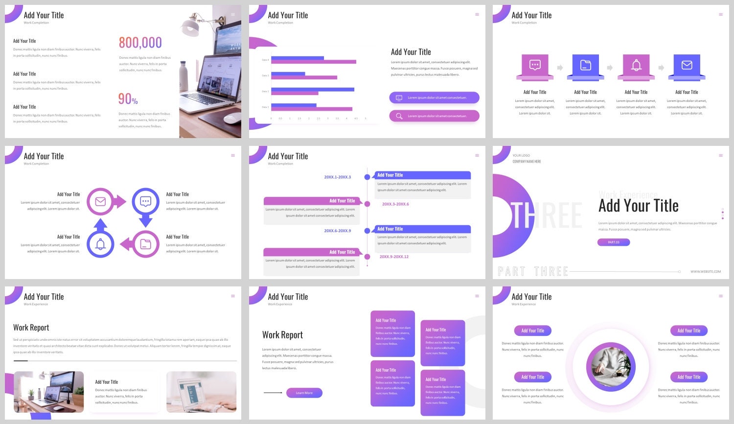 Minimal Work Summary Powerpoint Template - Etsy