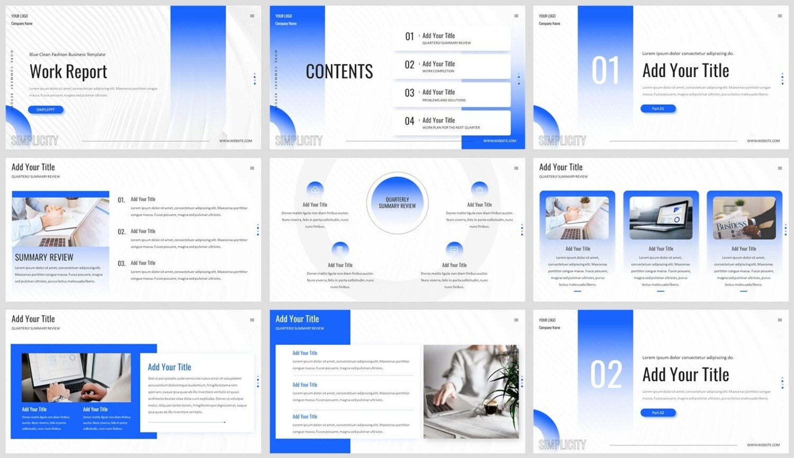 Minimal Blue Business Powerpoint Template - Etsy