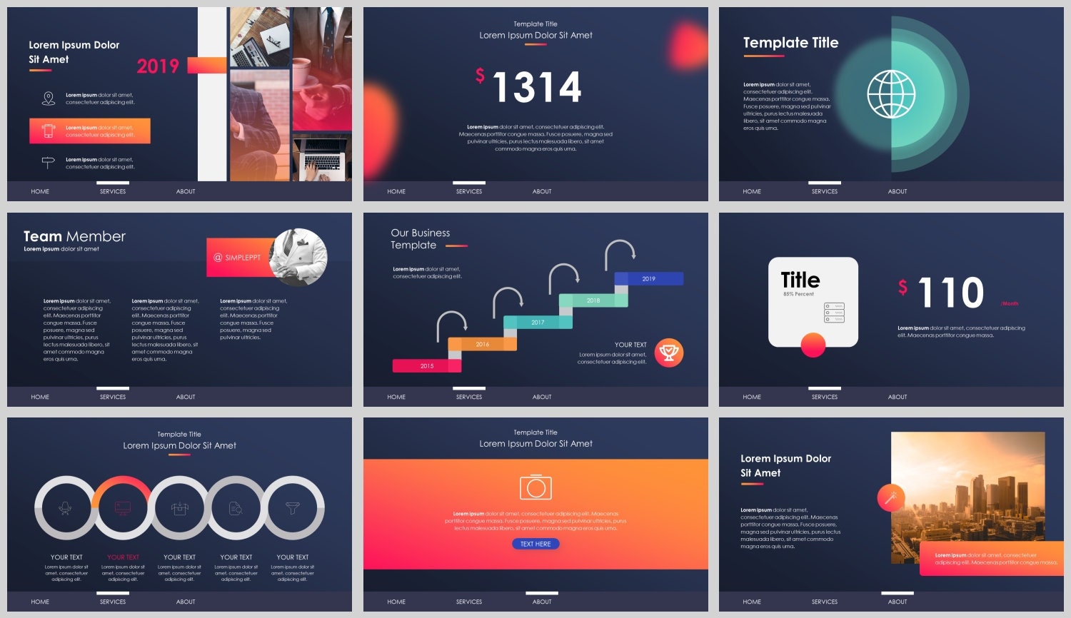 Creative Gradient Business Report Powerpoint Template - Etsy