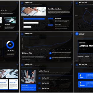 Modern Blue Business Plan Powerpoint Template - Etsy
