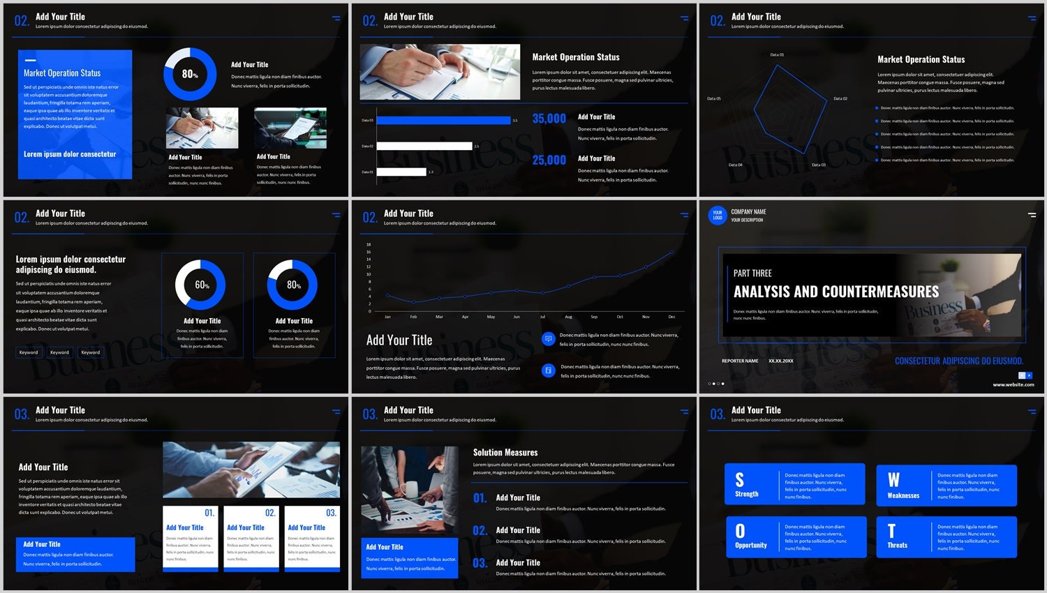 Modern Blue Business Plan Powerpoint Template - Etsy
