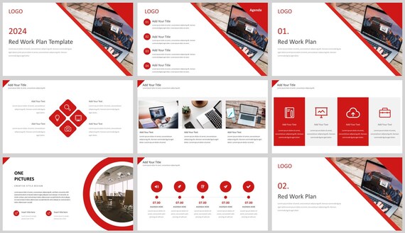 Red Minimal Business Template | Etsy
