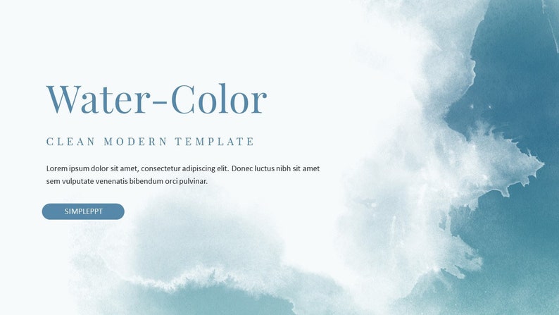 Modern Clean Water Color Style Powerpoint Template - Etsy