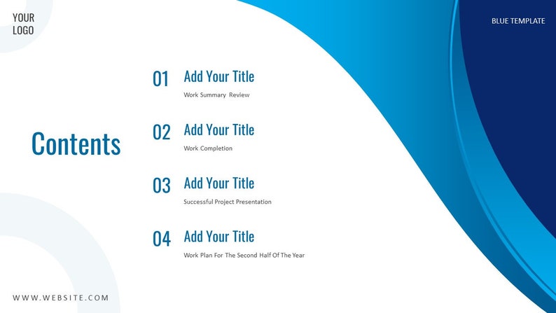 Minimal Blue Business Powerpoint Template - Etsy