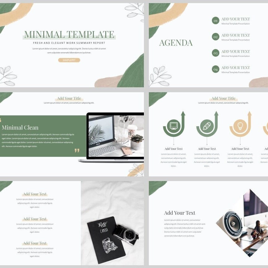Minimal Modern Clean Style Powerpoint Template - Etsy