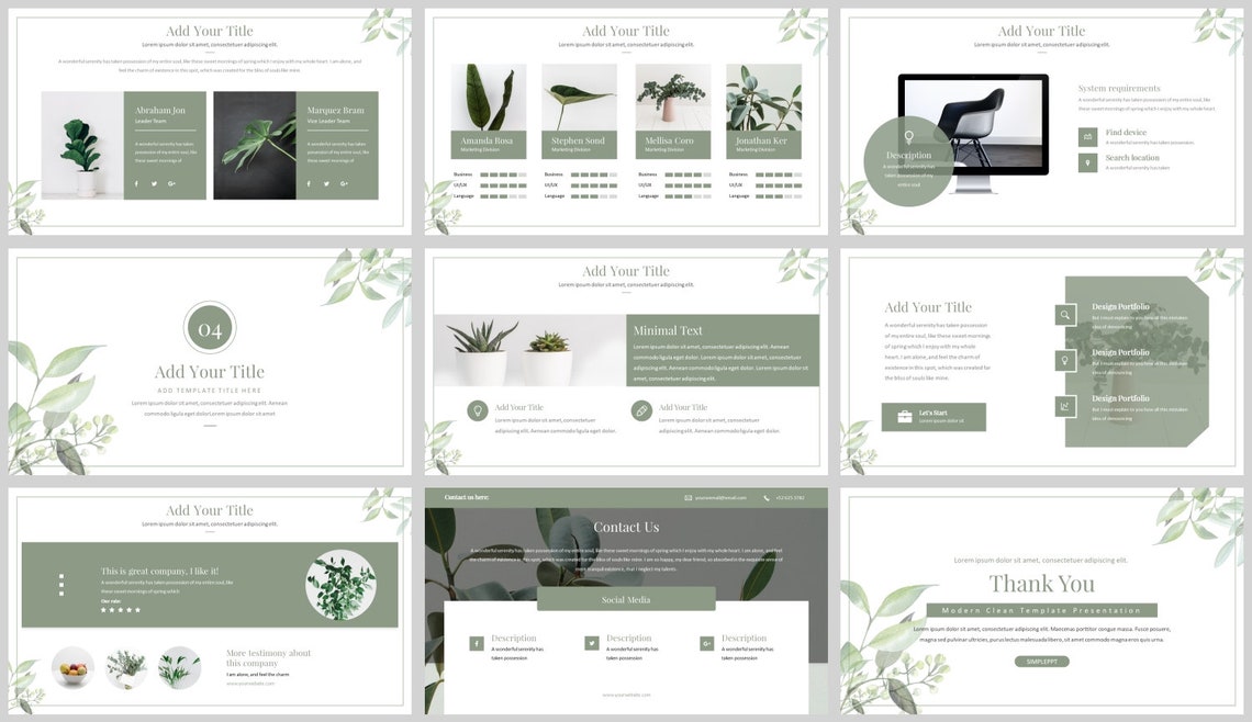 Minimal Clean Report Powerpoint Template - Etsy