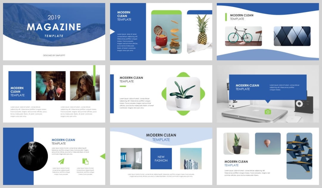 Minimal Magazine Style Powerpoint Template - Etsy
