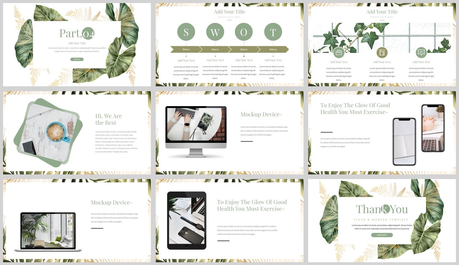 Minimal Clean Report Powerpoint Template - Etsy