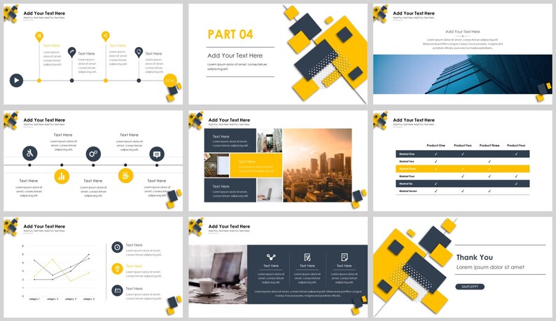Yellow Minimal Business Report Template - Etsy