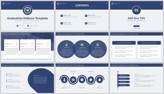 Minimal Clean Graduation Defense Powerpoint Template | Etsy