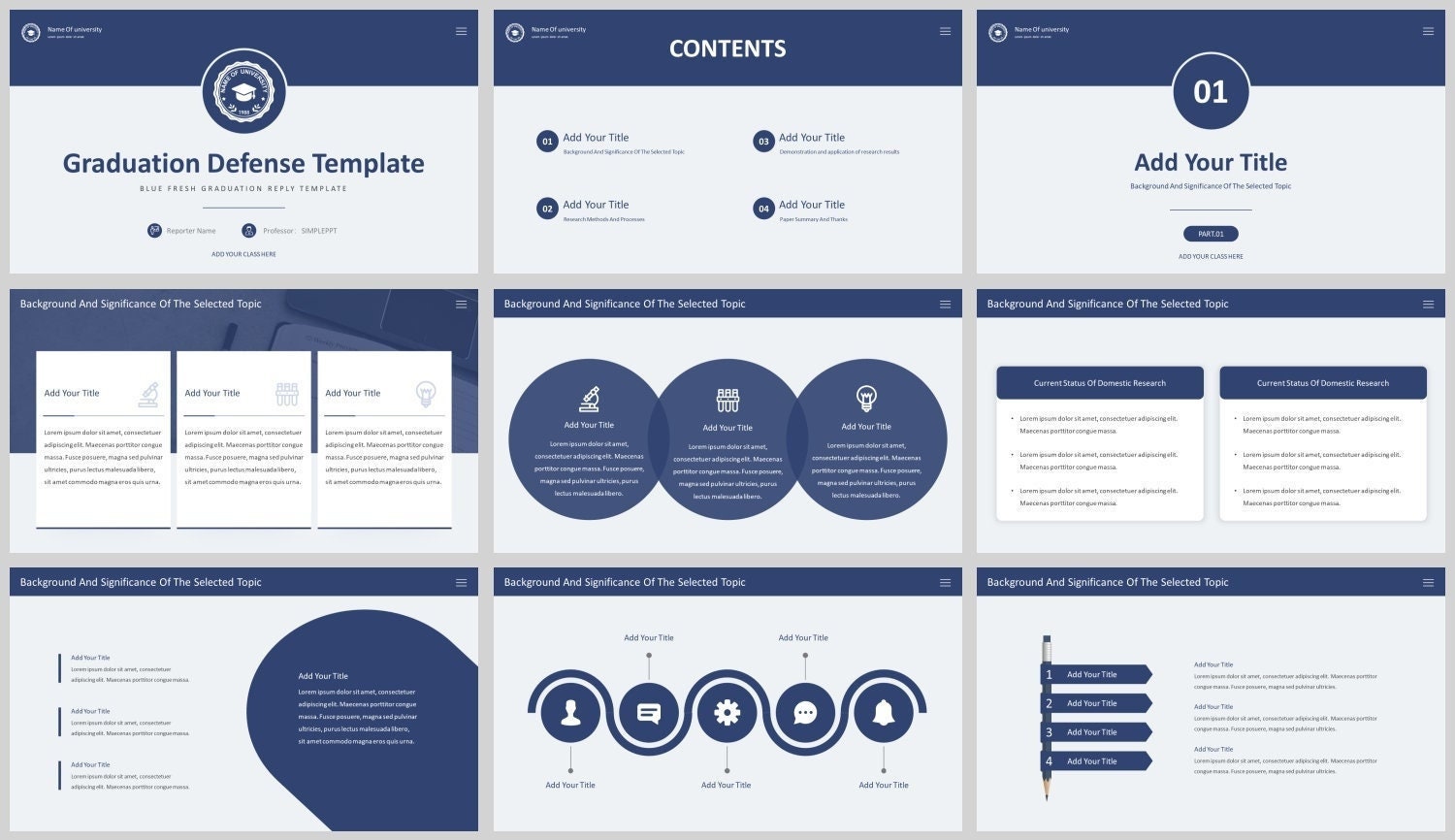 Minimal Clean Graduation Defense Powerpoint Template - Etsy