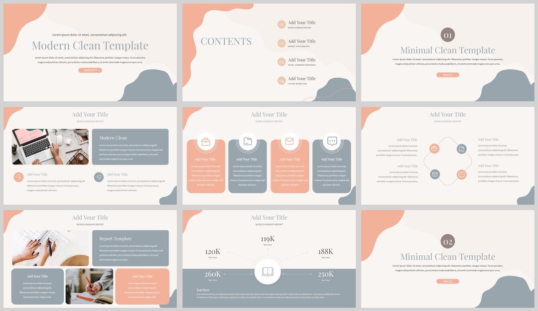 Minimal Modern Clean Powerpoint Template - Etsy