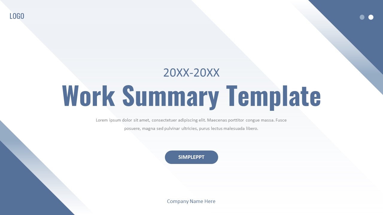 Minimal Work Summary Powerpoint Template - Etsy