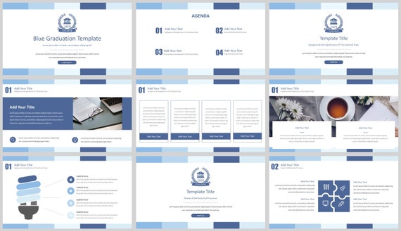Minimal Blue Graduation Reply Powerpoint Template - Etsy