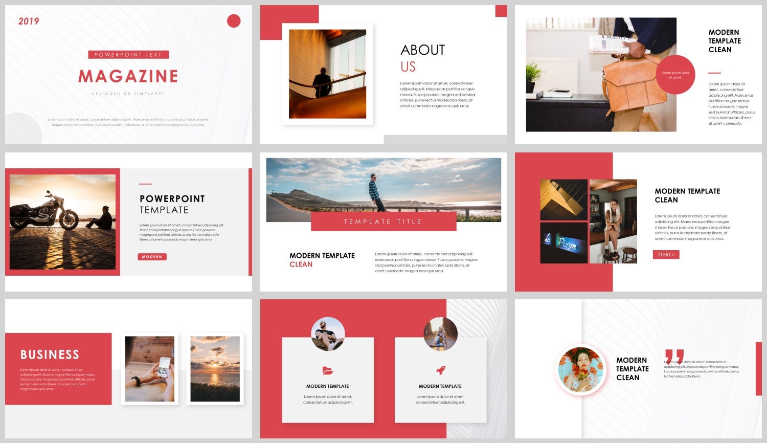 Minimal Magazine Style Powerpoint Template - Etsy