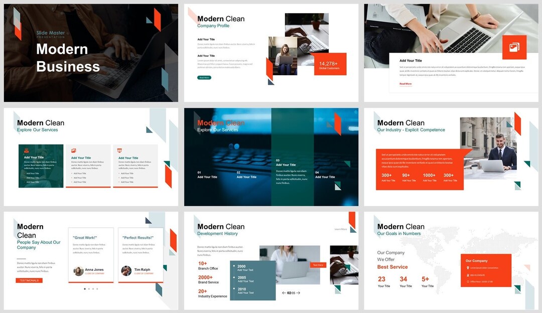Modern Clean Company Profile Business Plan Powerpoint Template - Etsy