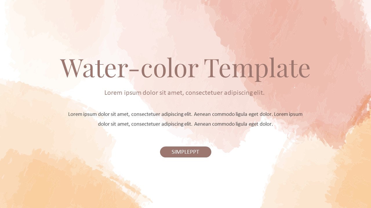 Minimal Watercolor Style Powerpoint Template - Etsy
