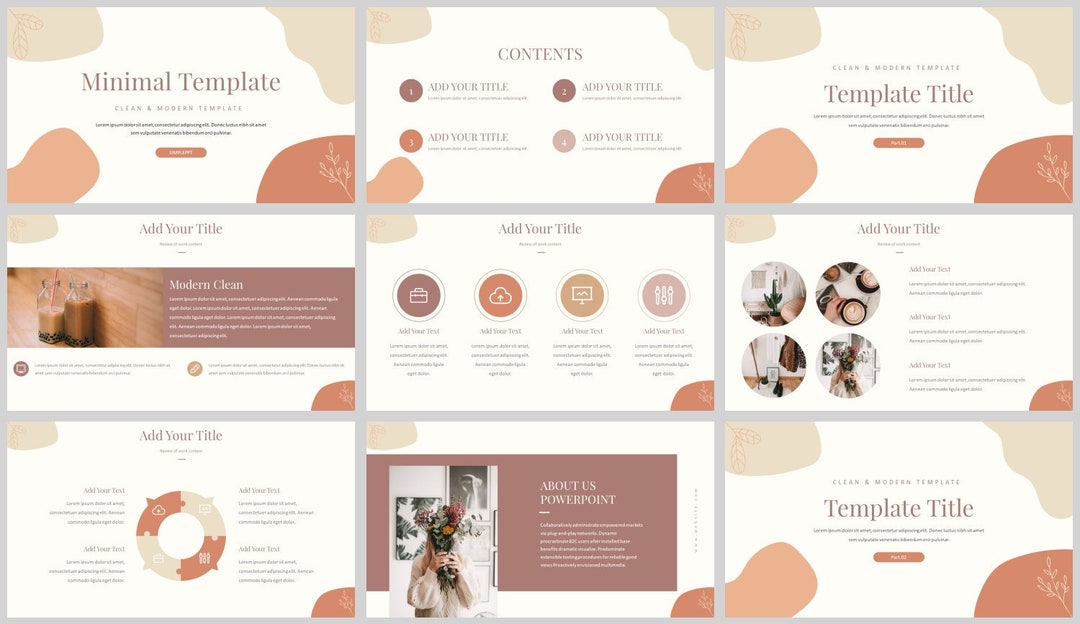 Minimal Modern Clean Powerpoint Template - Etsy
