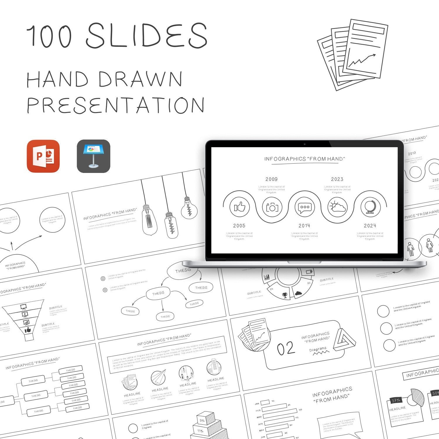 Handdraw Style Report Powerpoint Template - Etsy