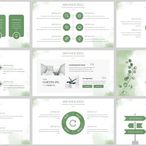 Minimal Water-color Clean Powerpoint Template - Etsy