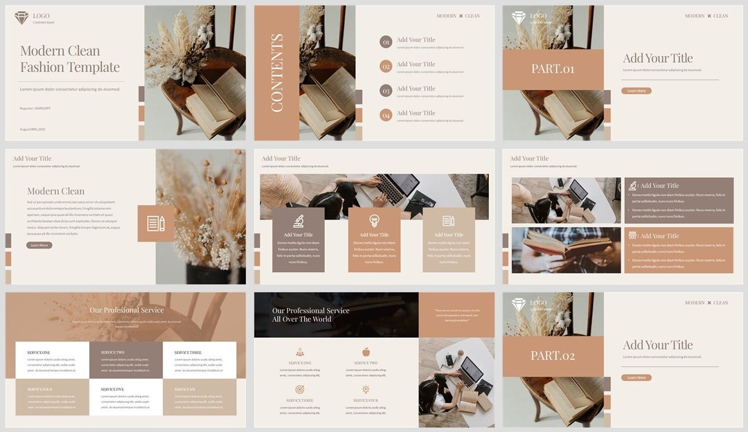 Minimal Modern Clean Report Powerpoint Template - Etsy