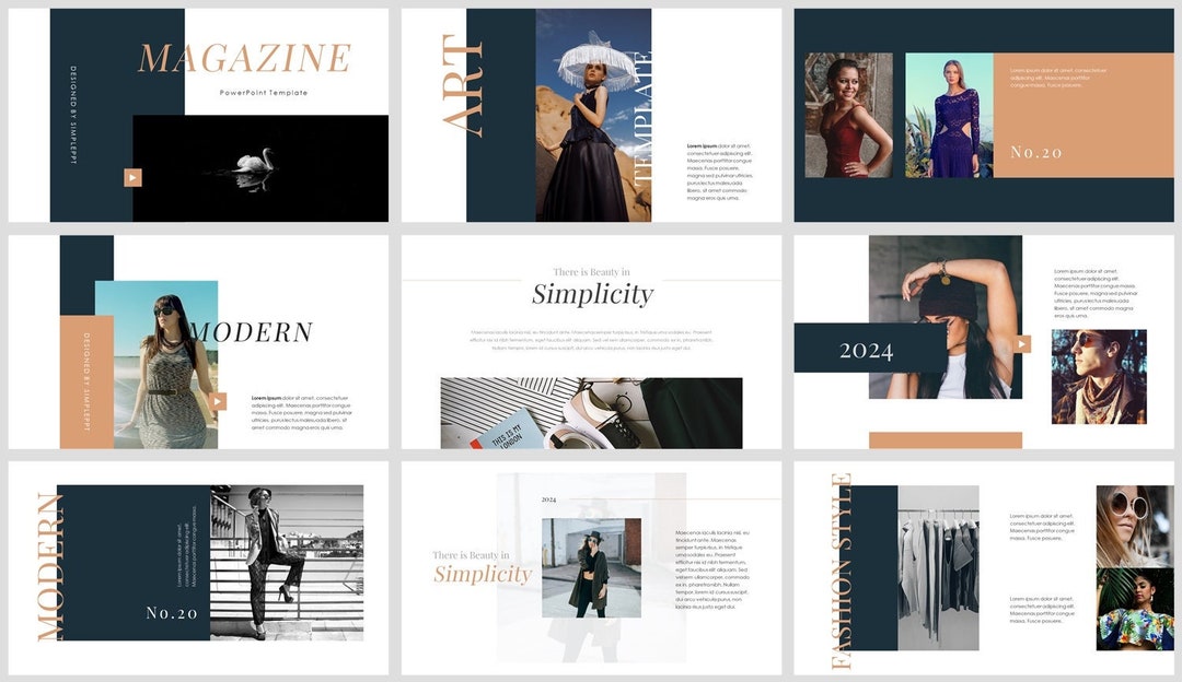 Fashion Magazine Style Powerpoint Template - Etsy