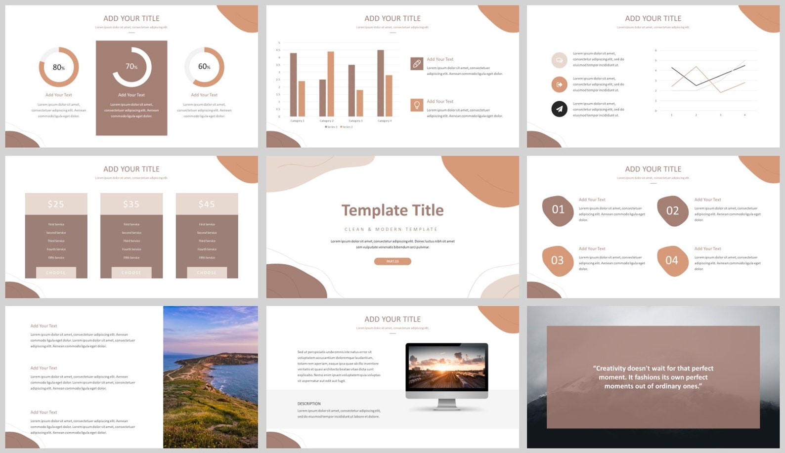 Minimal Work Summary Powerpoint Template - Etsy
