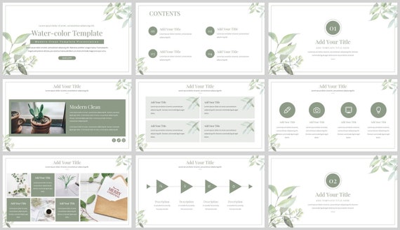 Minimal Clean Report Powerpoint Template - Etsy