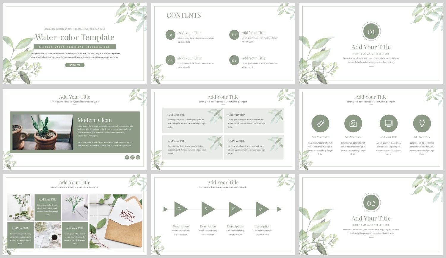Minimal Clean Report Powerpoint Template - Etsy