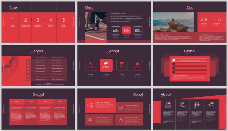 Minimal Clean Work Report Powerpoint Template - Etsy