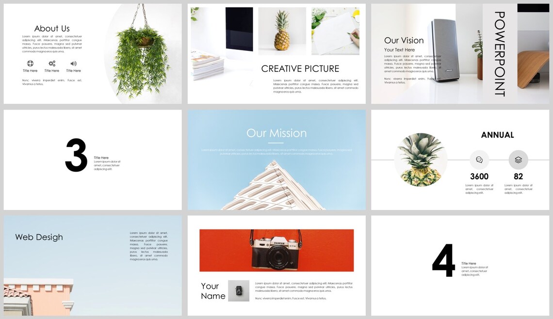 Simple Magazine Style Powerpoint Template 12 - Etsy