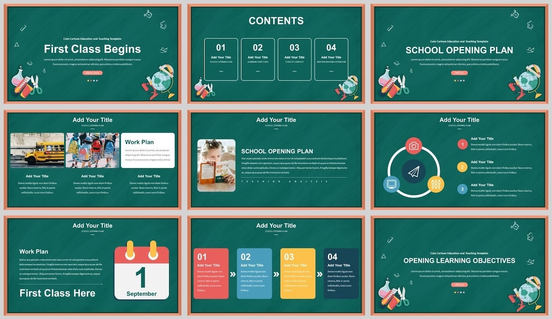 Cute Cartoon Education and Teaching Template - Etsy