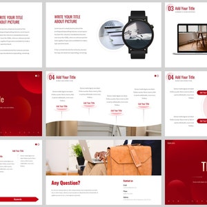 Minimal Red Business Powerpoint Template - Etsy