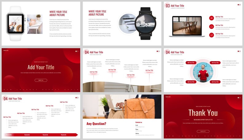 Minimal Red Business Powerpoint Template - Etsy