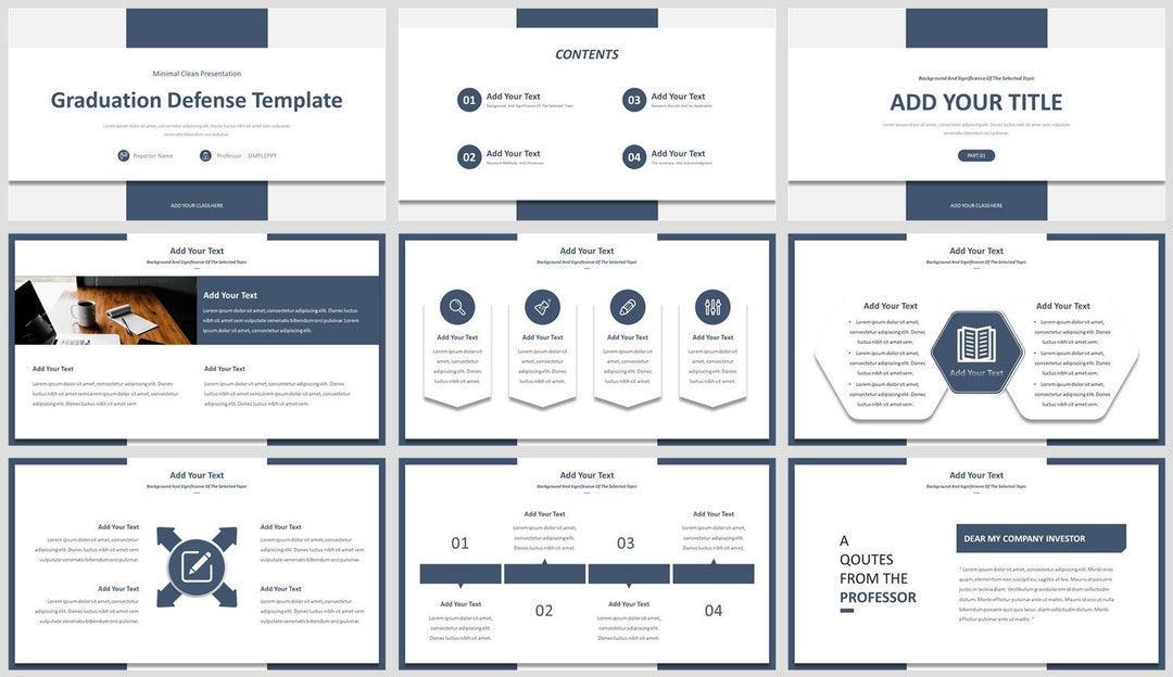 Minimal Clean Graduation Defense Powerpoint Template - Etsy