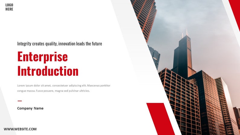 Minimal Red Business Powerpoint Template - Etsy